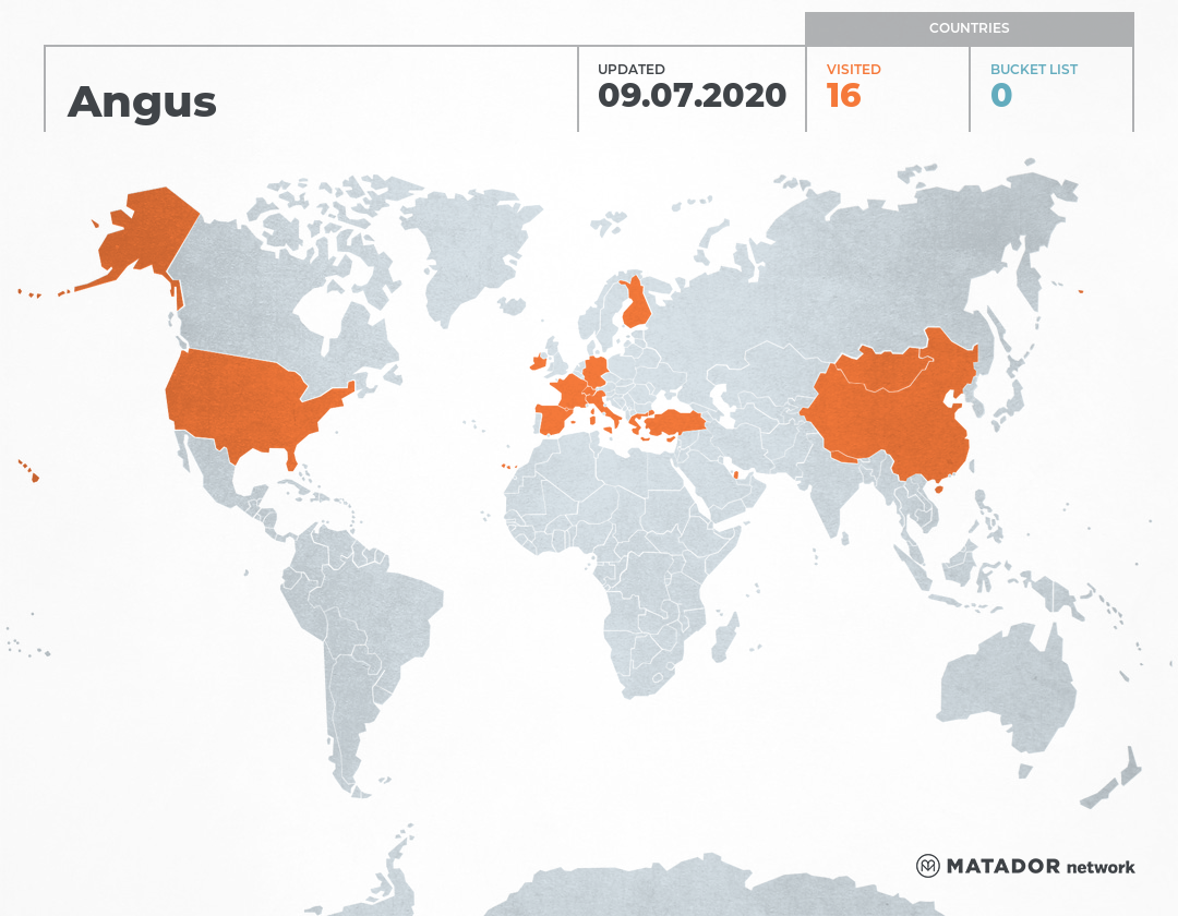 Angus’s Travel Map – Matador Network