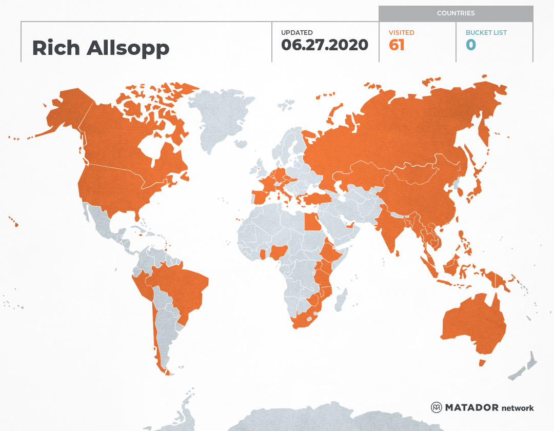 Rich Allsopp’s Travel Map – Matador Network