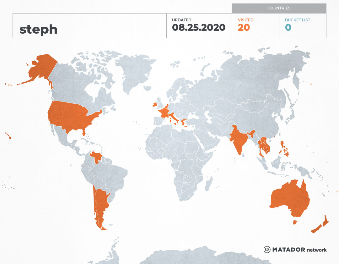 Steph’s Travel Map – Matador Network