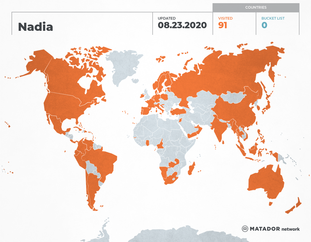 Nadia’s Travel Map – Matador Network