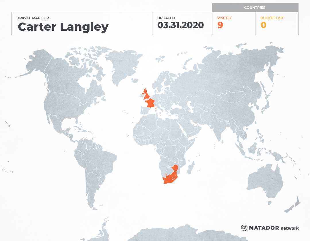 Carter Langley’s Travel Map – Matador Network