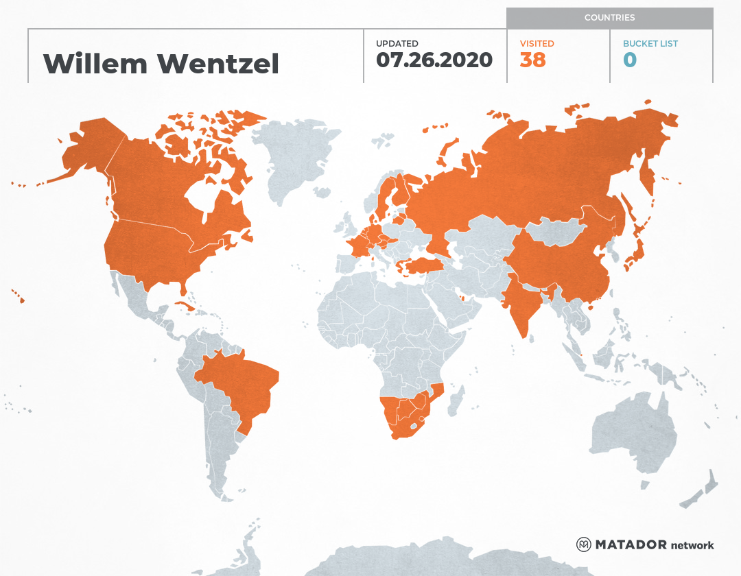 Willem Wentzel’s Travel Map – Matador Network