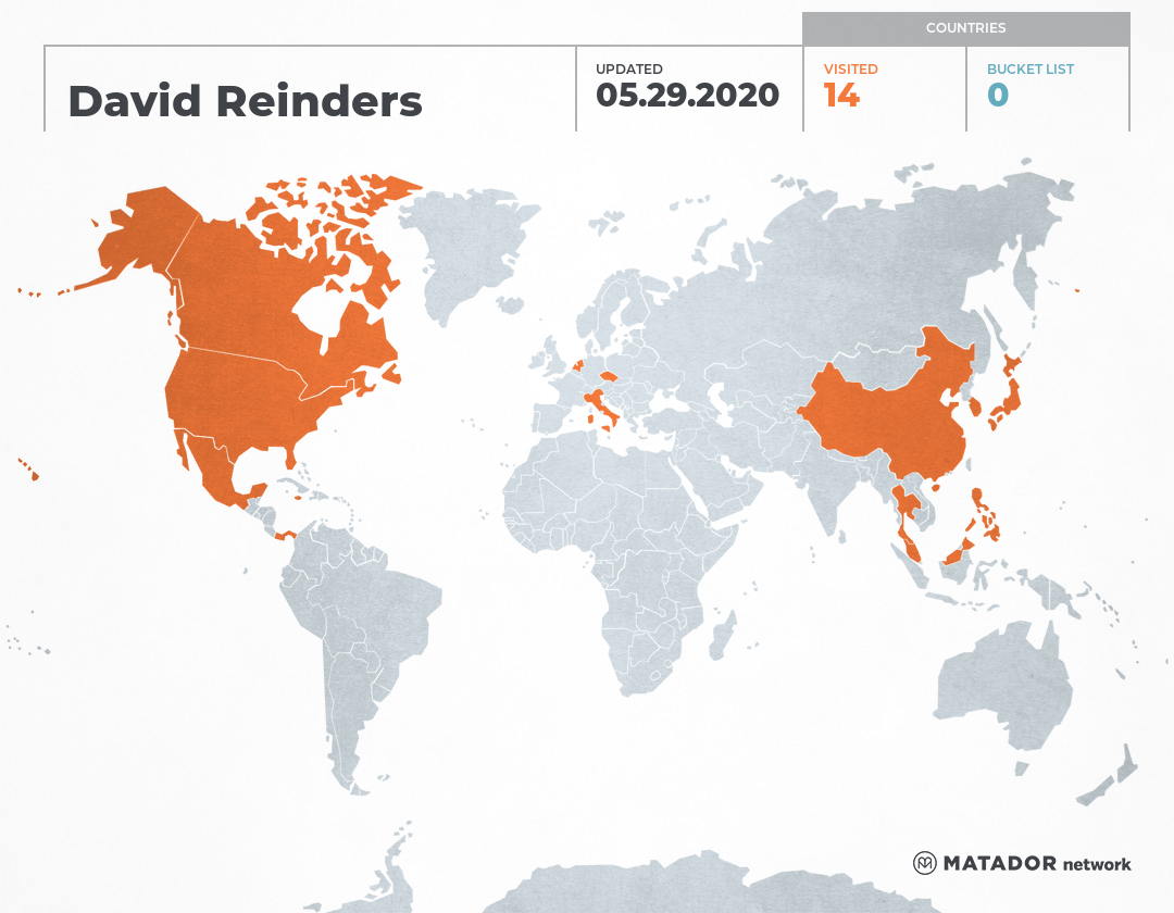 David Reinders’s Travel Map – Matador Network