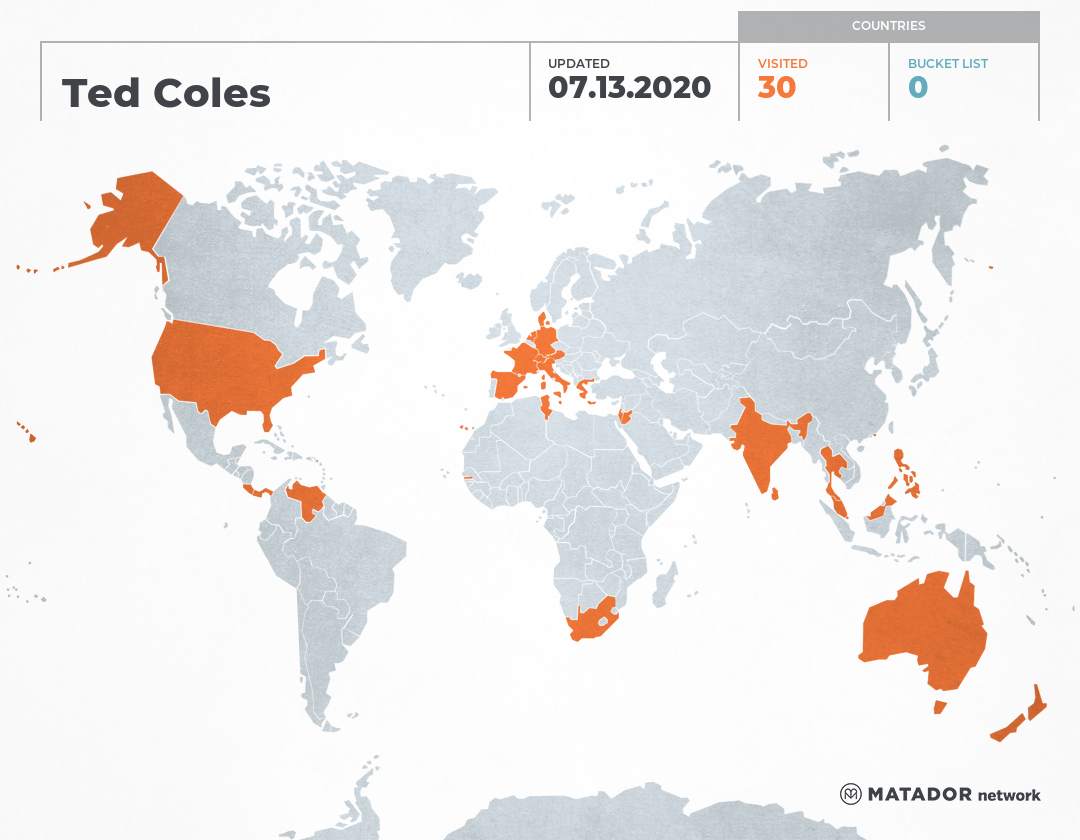 Ted Coles’s Travel Map – Matador Network