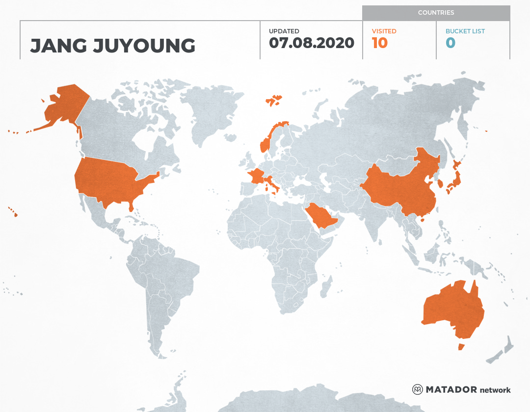 JANG JUYOUNG’s Travel Map – Matador Network