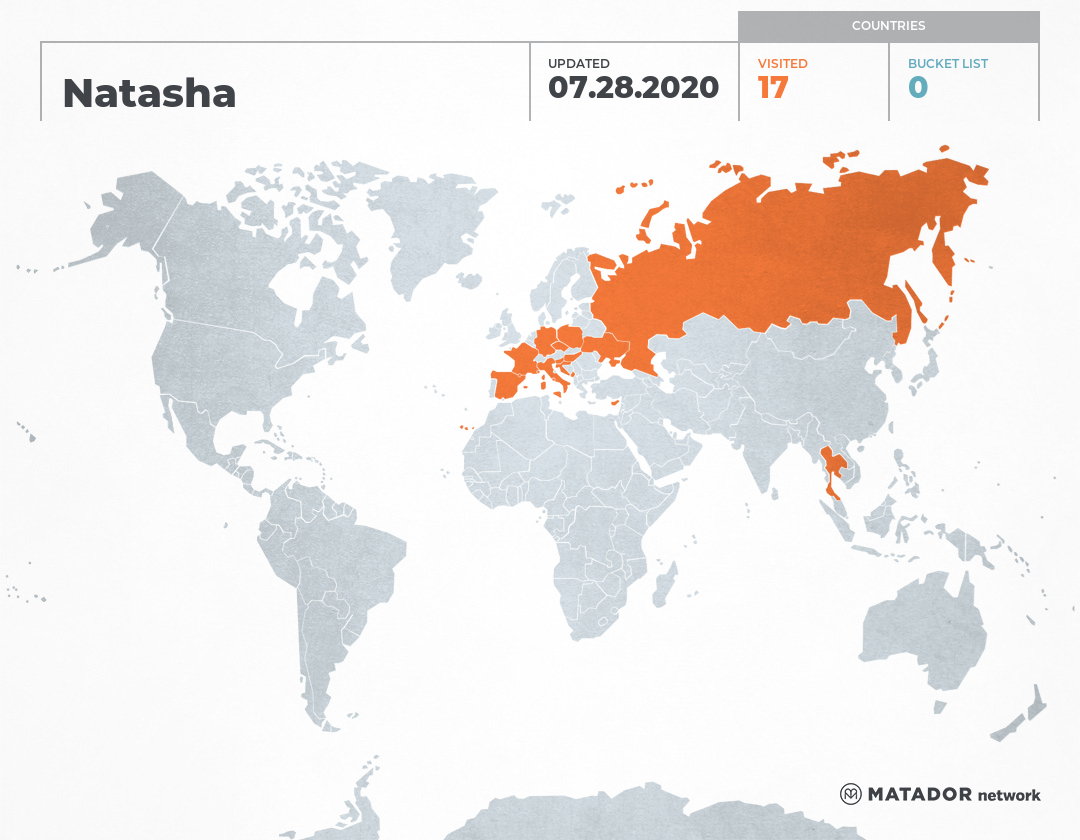 Natasha’s Travel Map – Matador Network