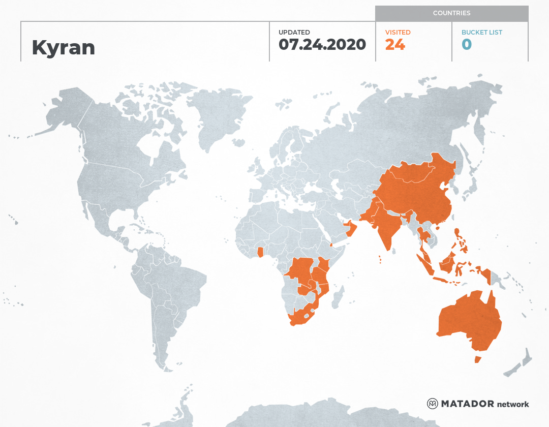 Kyran’s Travel Map – Matador Network
