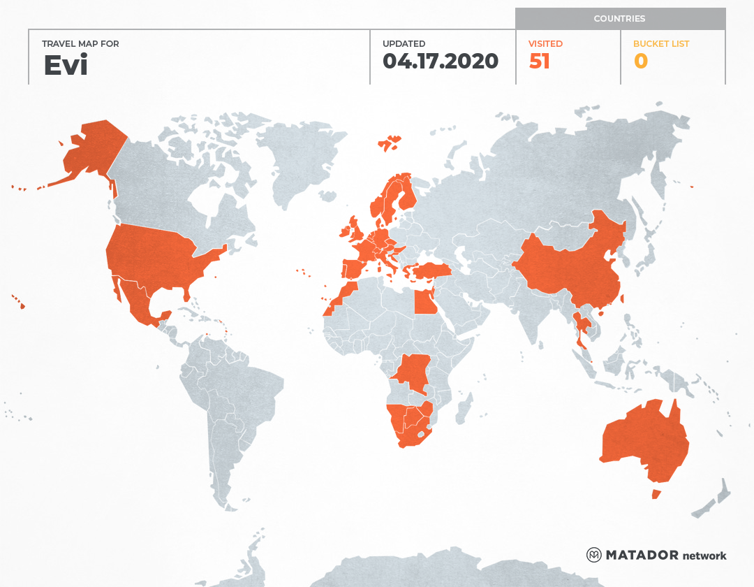 Evi’s Travel Map – Matador Network
