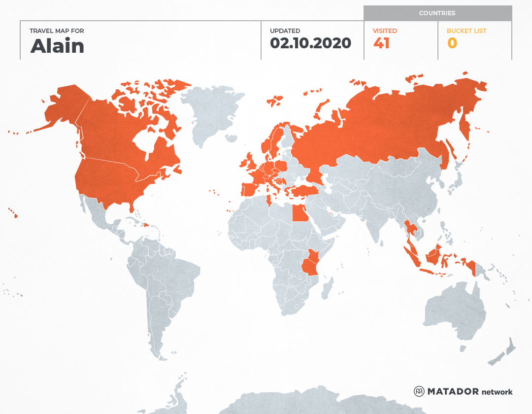Alain’s Travel Map – Matador Network