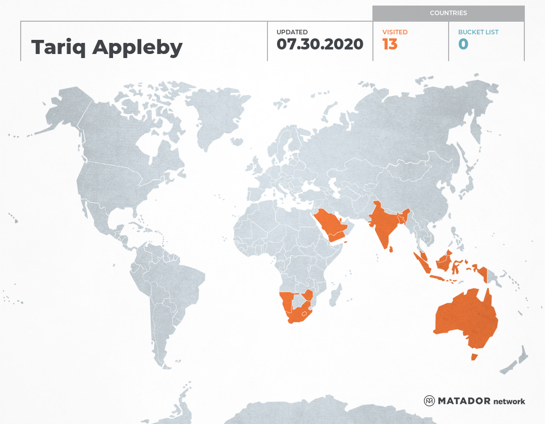 Tariq Appleby’s Travel Map – Matador Network