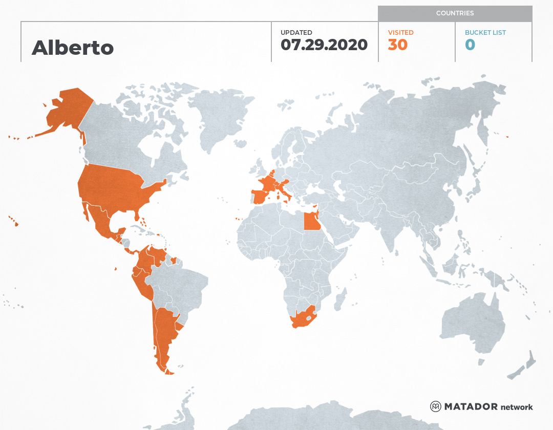 Alberto’s Travel Map – Matador Network