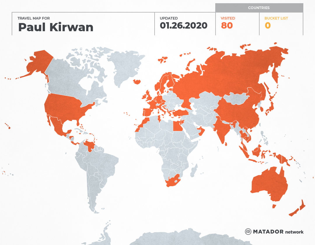 Paul Kirwan’s Travel Map – Matador Network