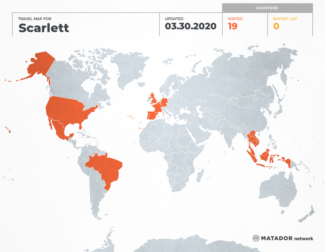 Scarlett’s Travel Map – Matador Network
