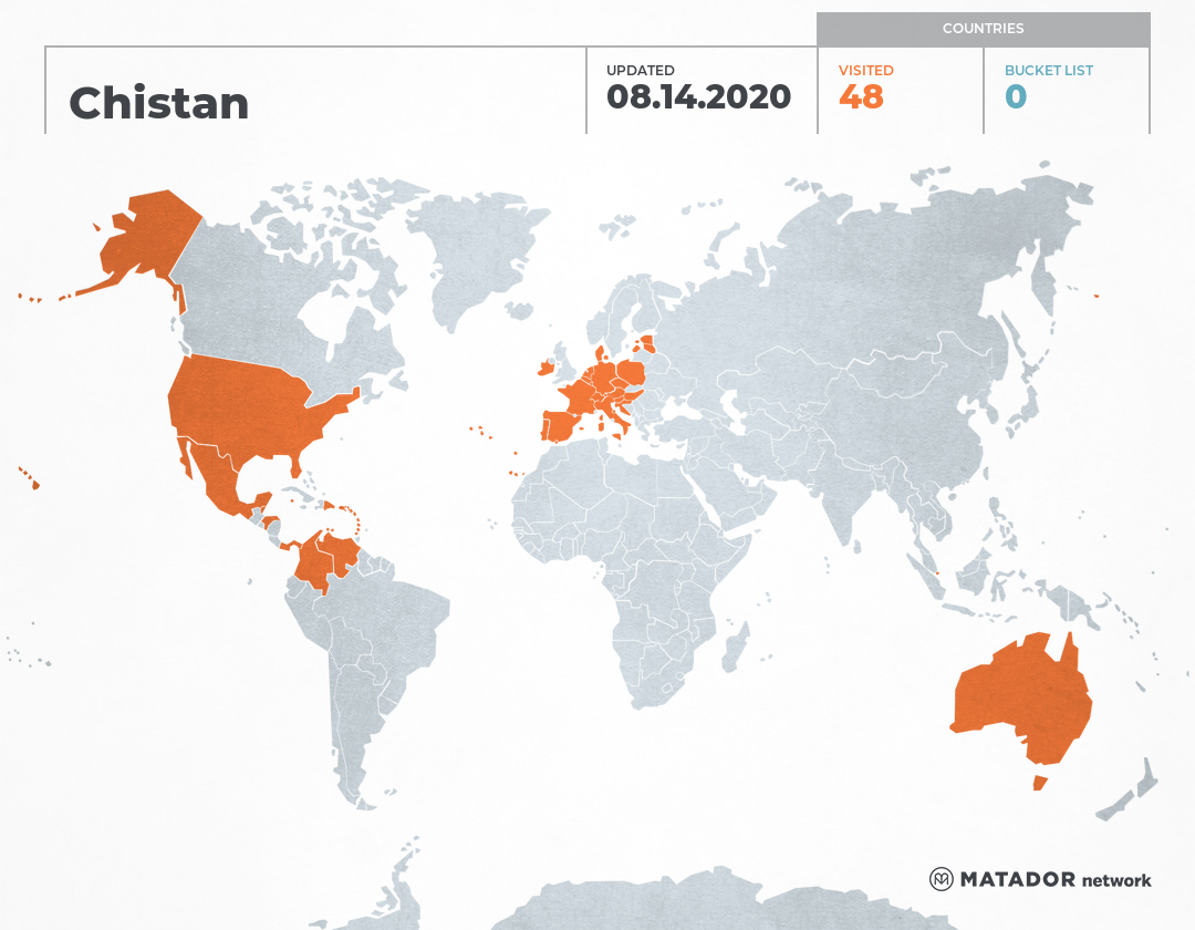 Chistan’s Travel Map – Matador Network