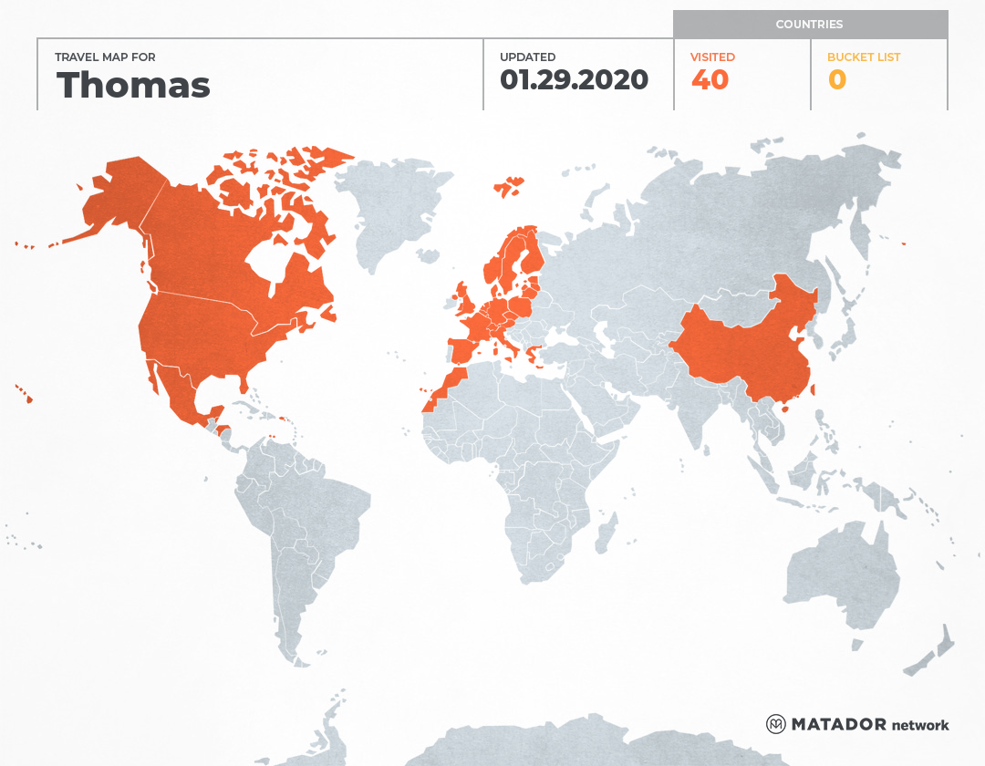 Thomas’s Travel Map – Matador Network