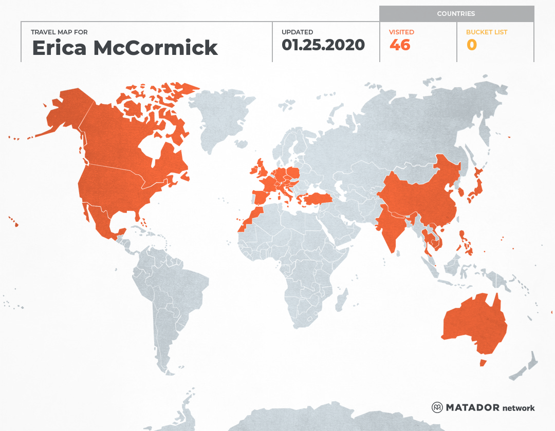 Erica McCormick’s Travel Map – Matador Network