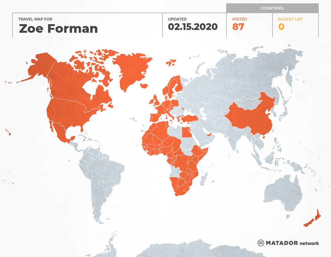 Zoe Forman’s Travel Map – Matador Network