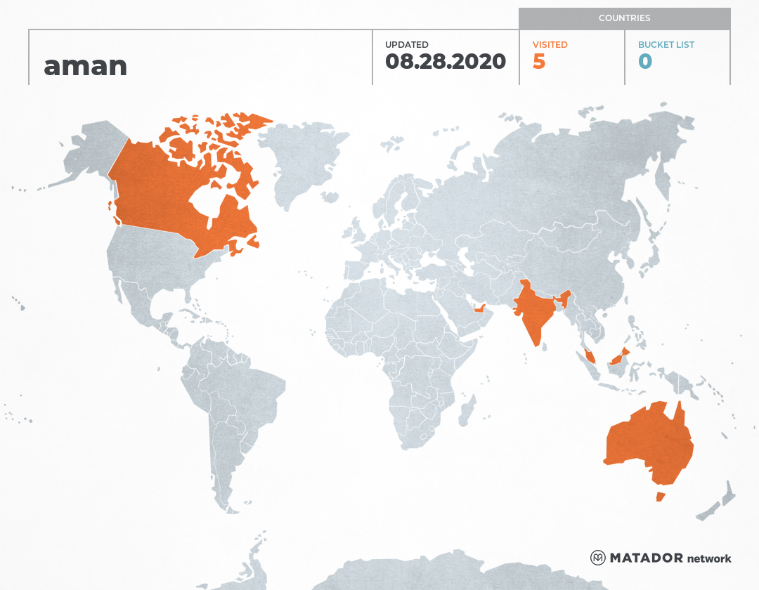 Aman’s Travel Map – Matador Network