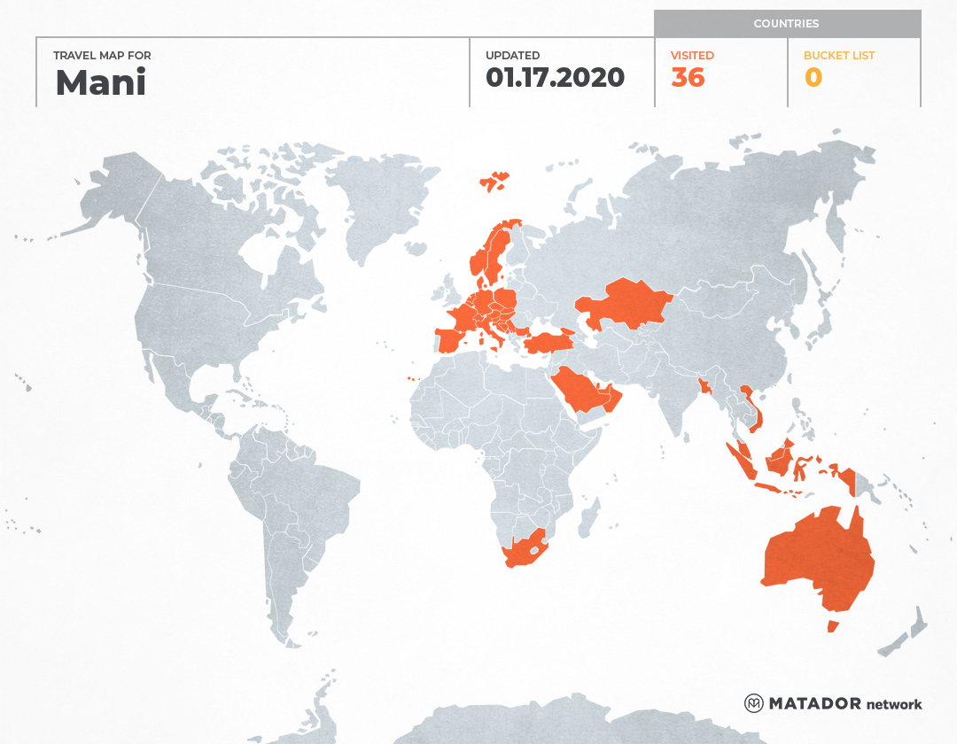 Mani’s Travel Map – Matador Network