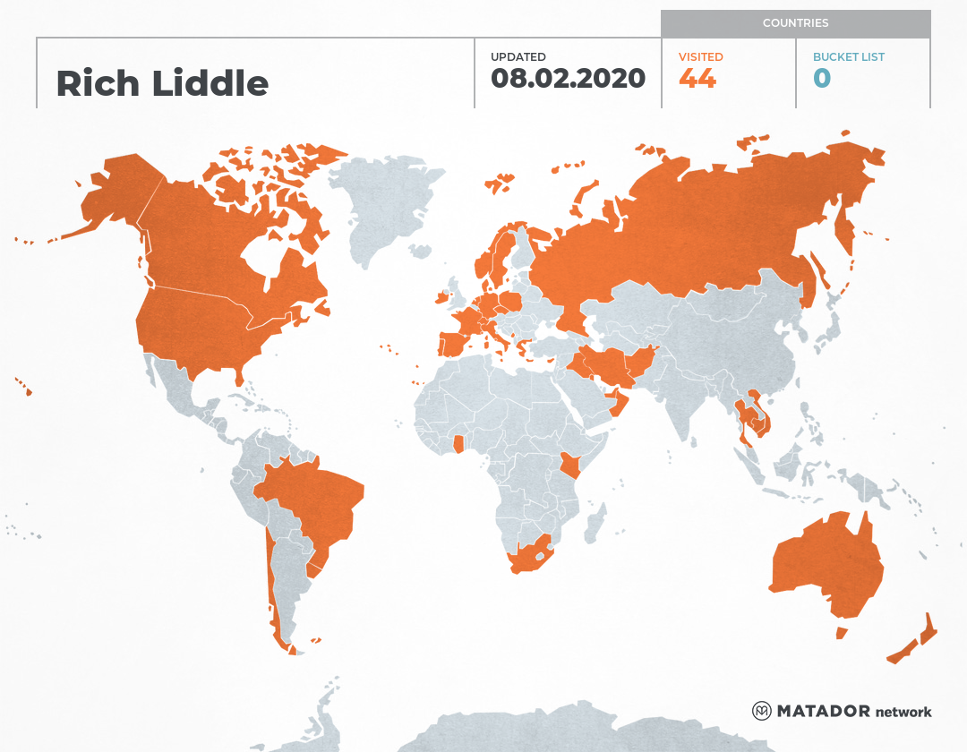 Rich Liddle’s Travel Map – Matador Network