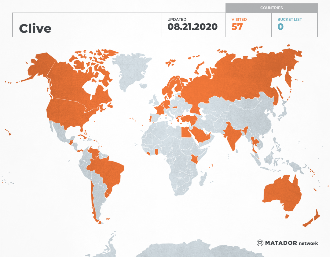 Clive’s Travel Map – Matador Network