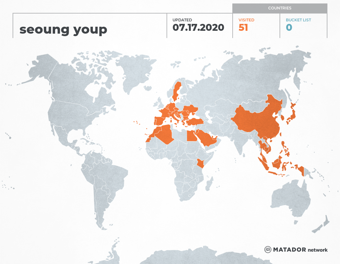 Seoung Youp’s Travel Map – Matador Network