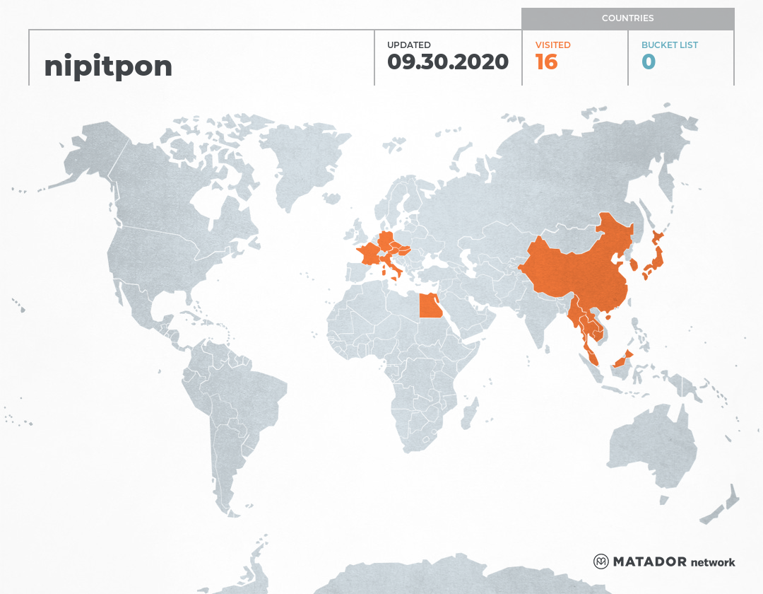 Nipitpon’s Travel Map – Matador Network