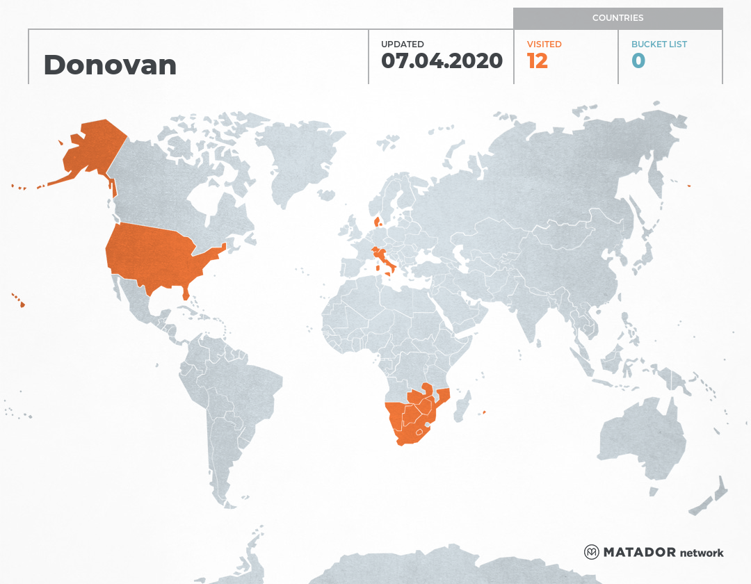 Donovan’s Travel Map – Matador Network