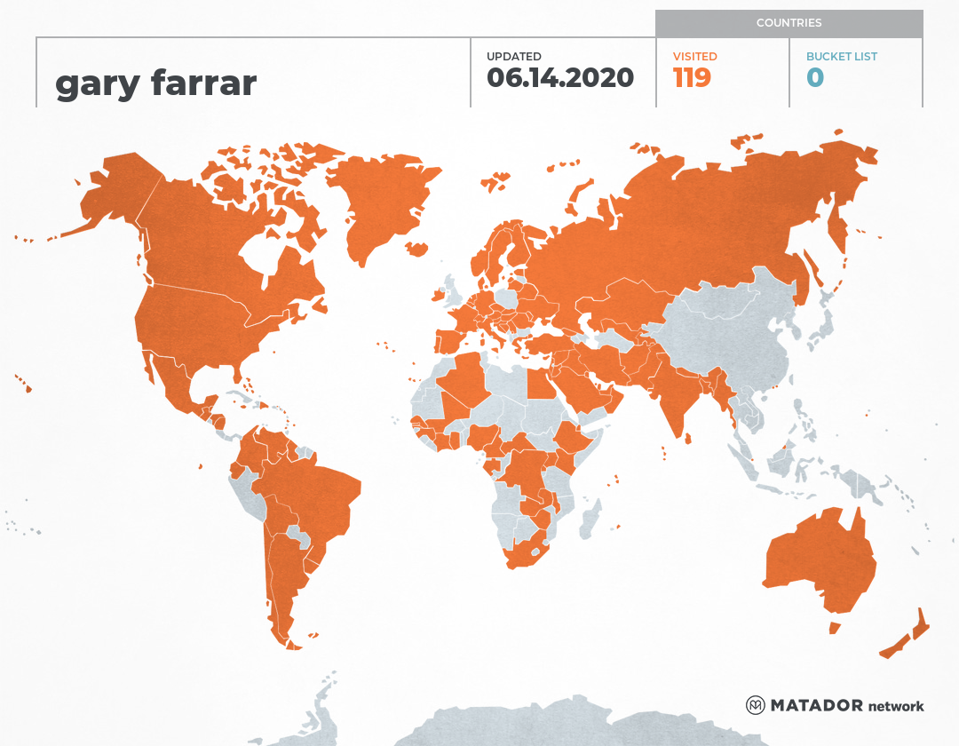 Gary Farrar’s Travel Map – Matador Network