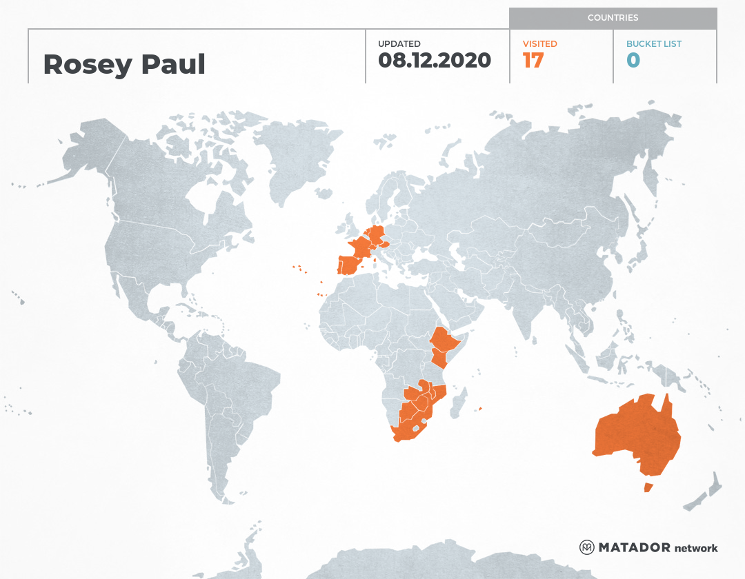 Rosey Paul’s Travel Map – Matador Network
