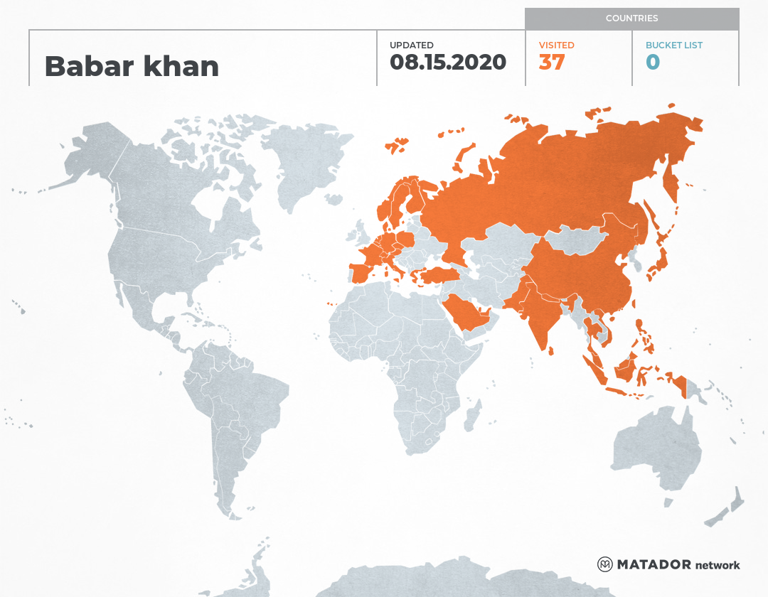 Babar Khan’s Travel Map – Matador Network