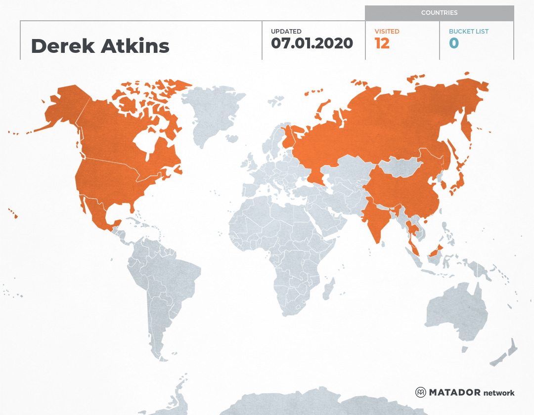 Derek Atkins’s Travel Map – Matador Network