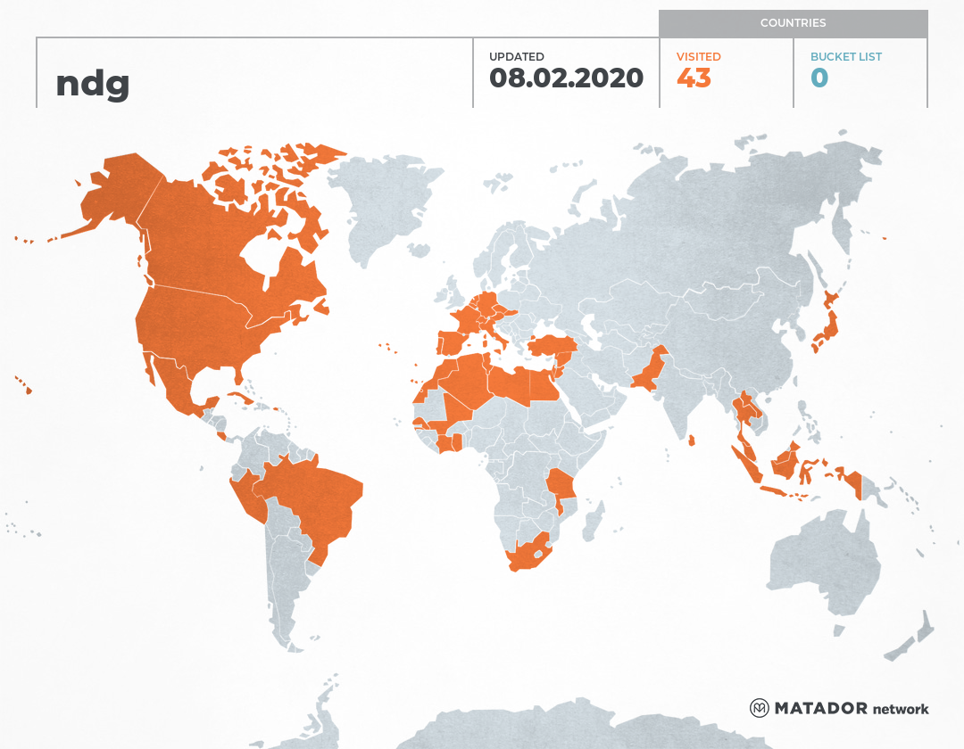 Ndg’s Travel Map – Matador Network