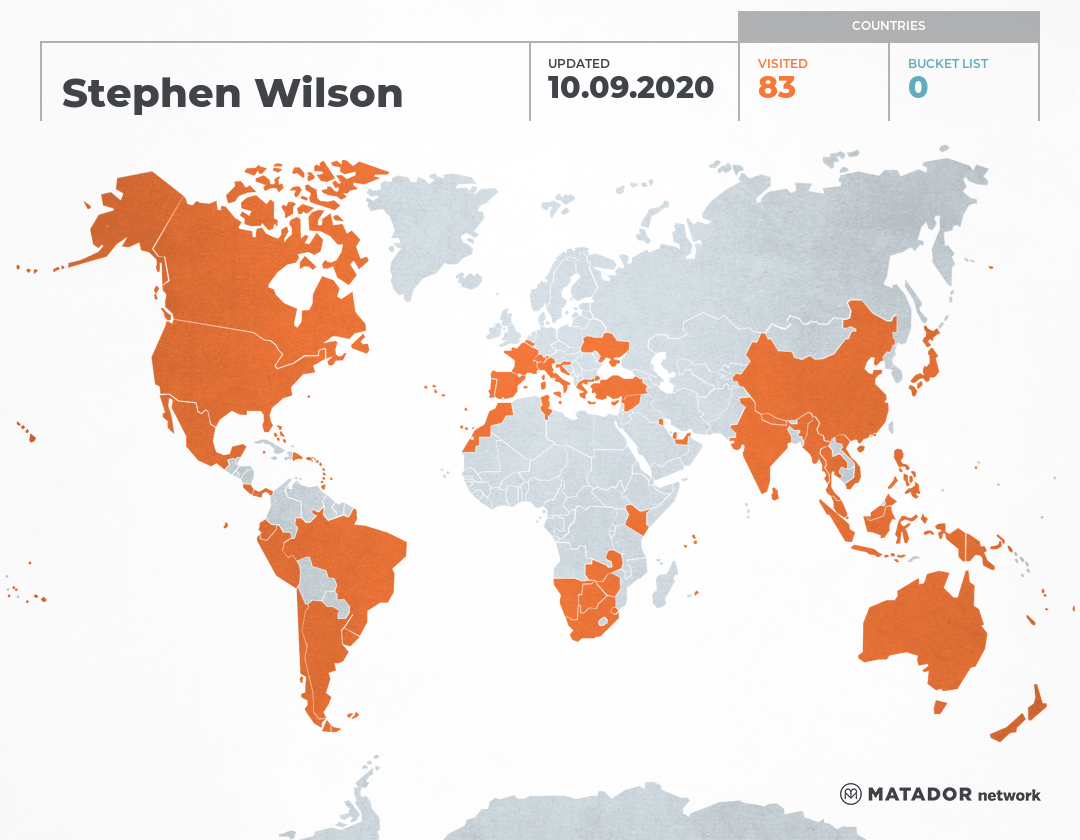 Stephen Wilson’s Travel Map – Matador Network