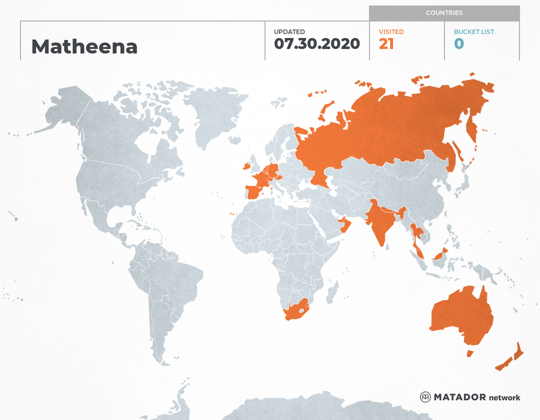 Matheena’s Travel Map – Matador Network