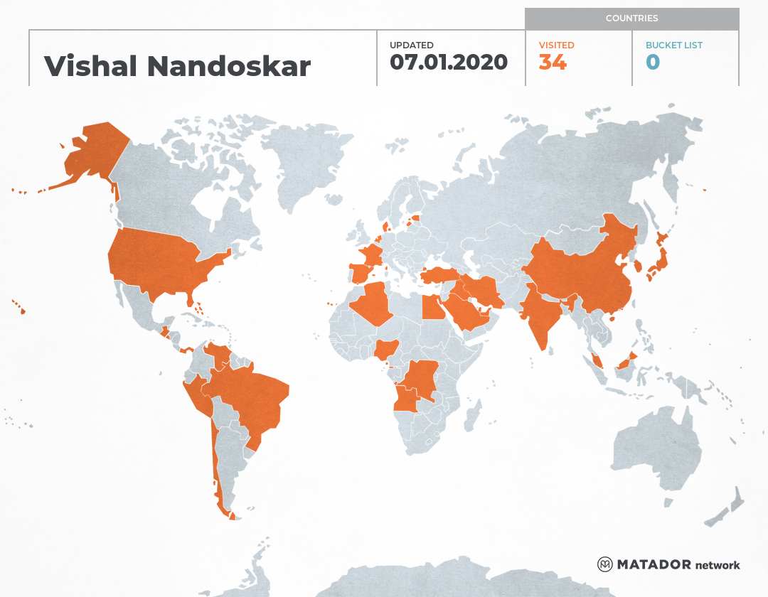 Vishal Nandoskar’s Travel Map – Matador Network