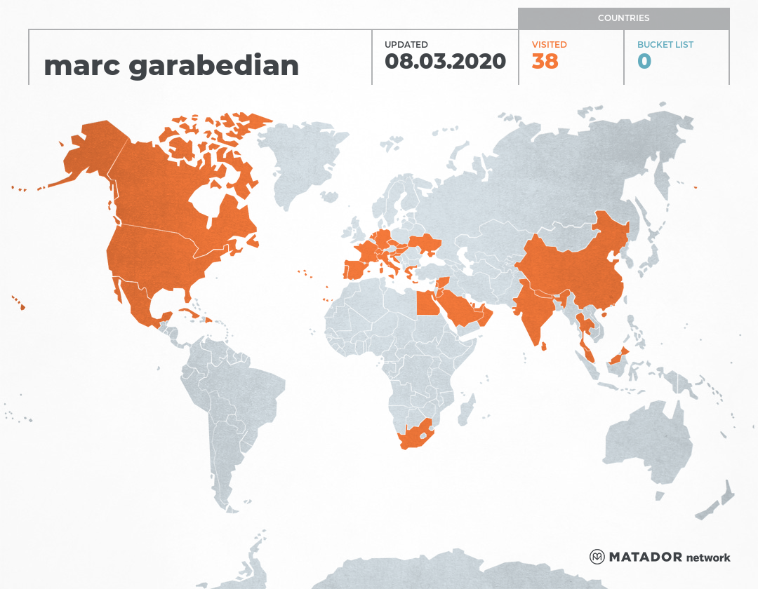 Marc Garabedian’s Travel Map – Matador Network