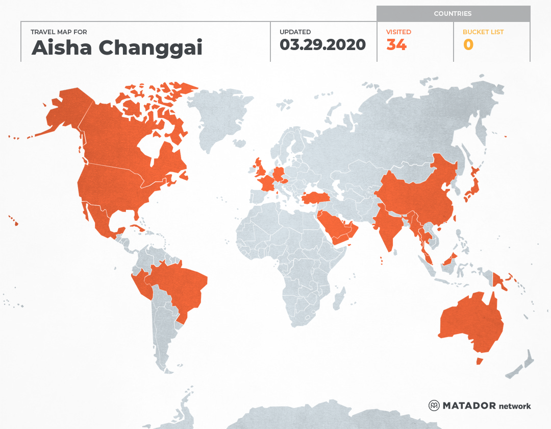 Aisha Changgai’s Travel Map – Matador Network