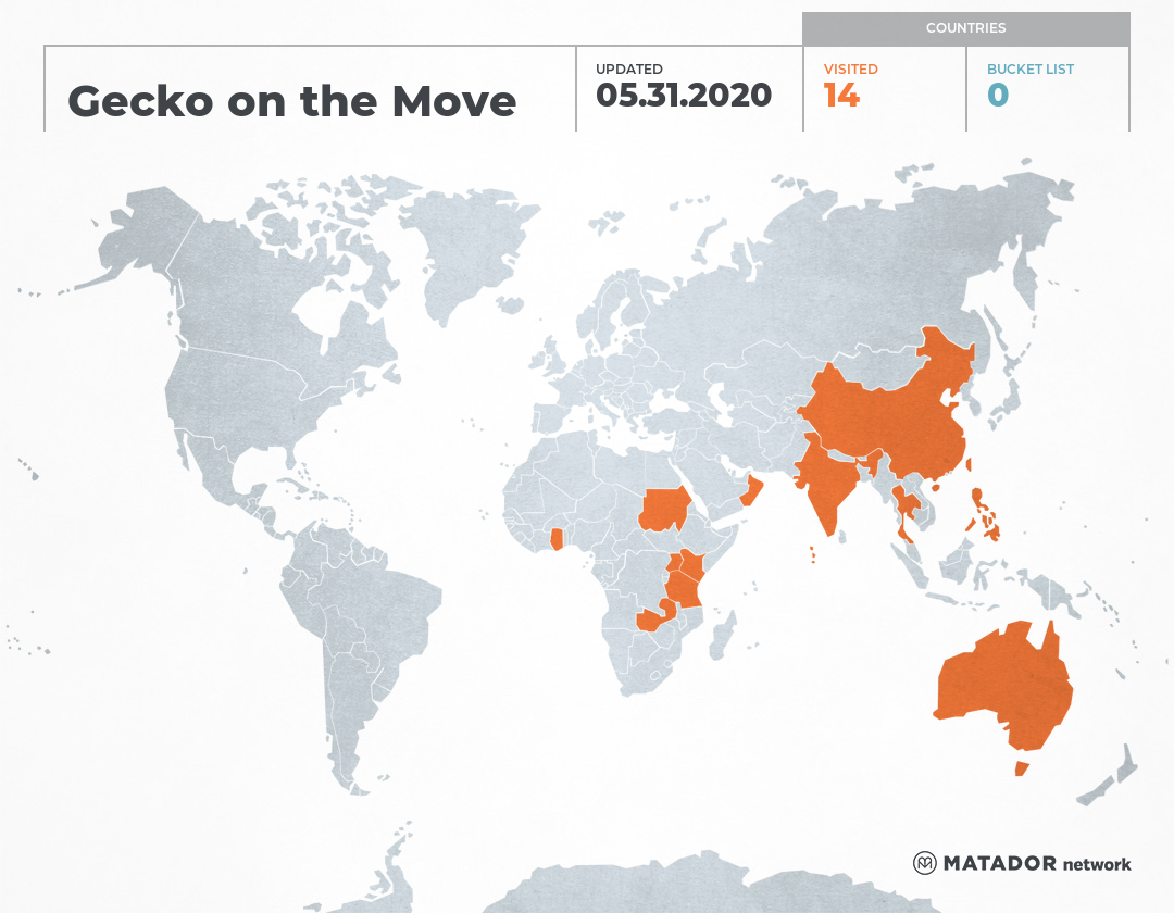 Gecko on the Move’s Travel Map – Matador Network