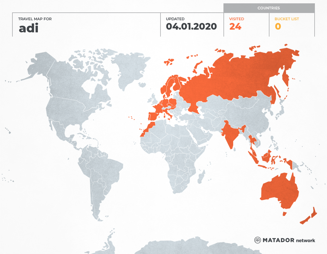 Adi’s Travel Map – Matador Network