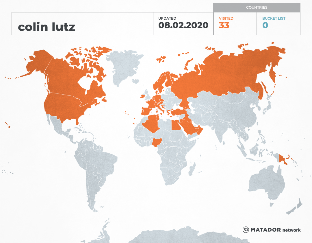 Colin Lutz’s Travel Map – Matador Network