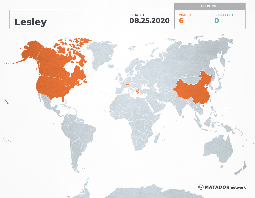 Lesley’s Travel Map – Matador Network