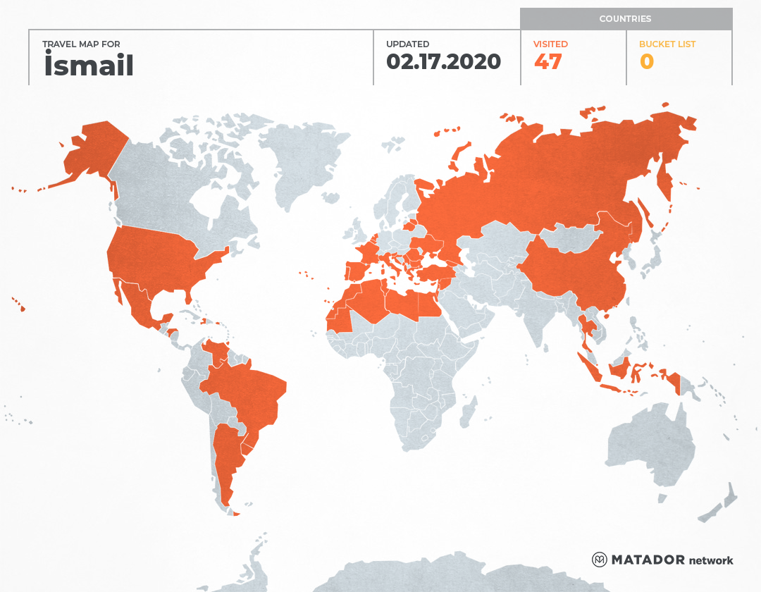 İSmail’s Travel Map – Matador Network