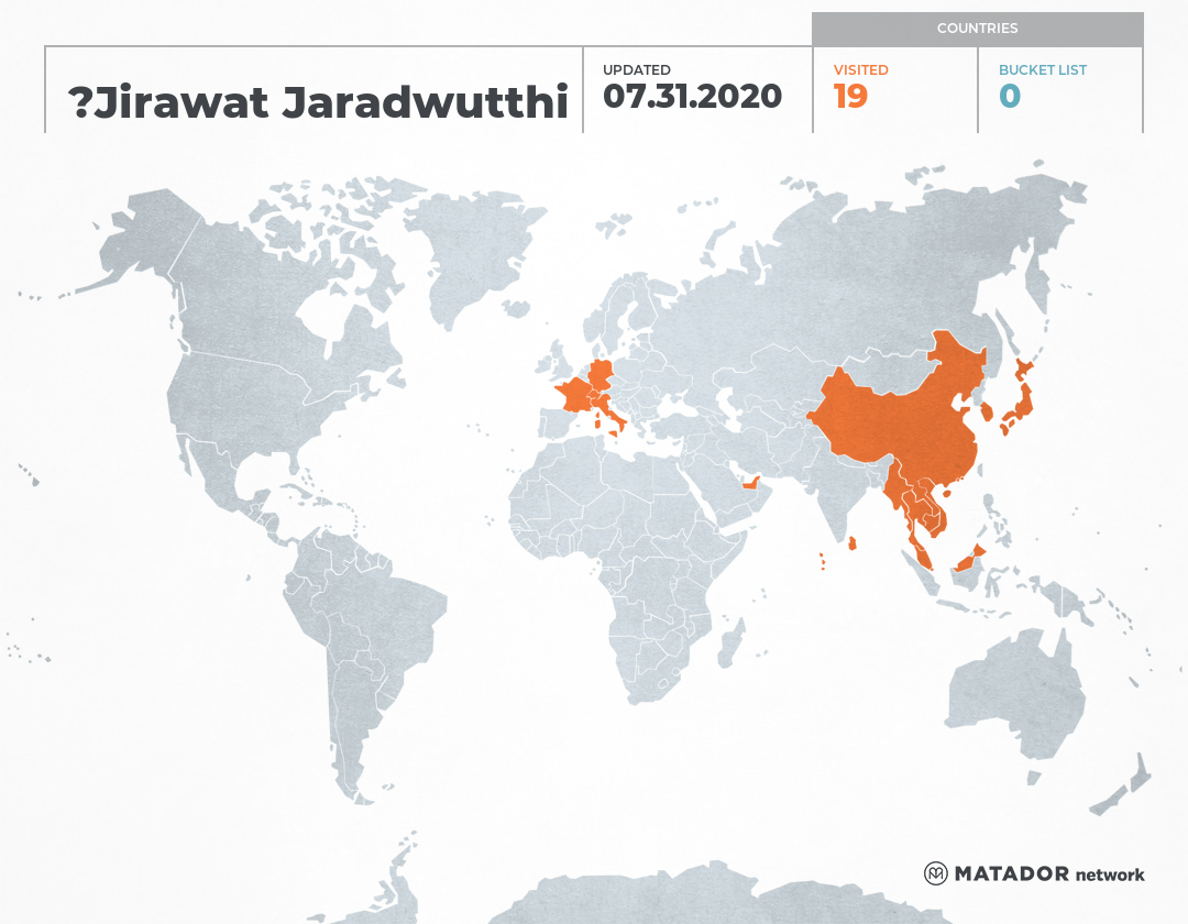 ๋Jirawat Jaradwutthiku’s Travel Map – Matador Network