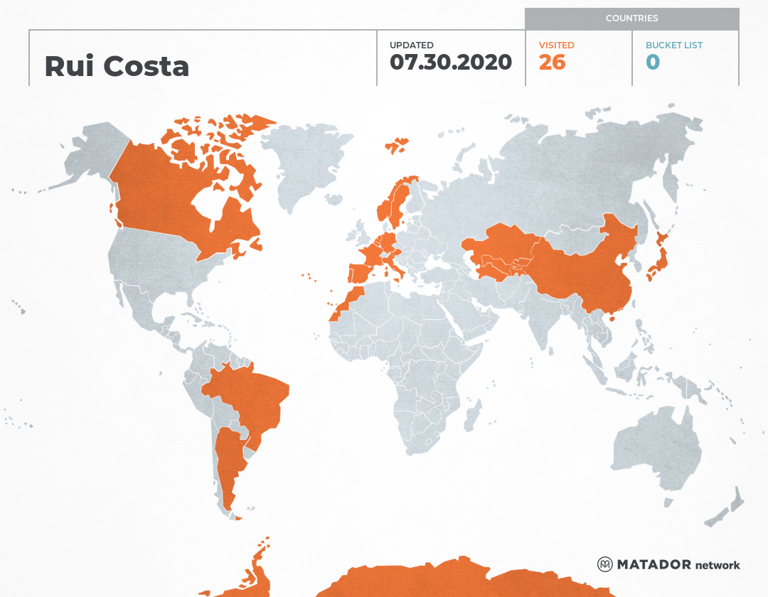 Rui Costa’s Travel Map – Matador Network