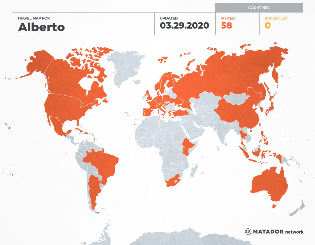 Alberto’s Travel Map – Matador Network