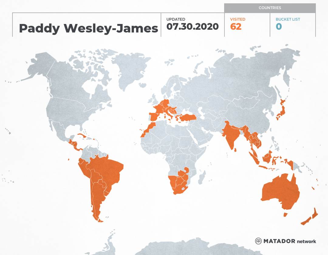 Paddy Wesley-James’s Travel Map – Matador Network
