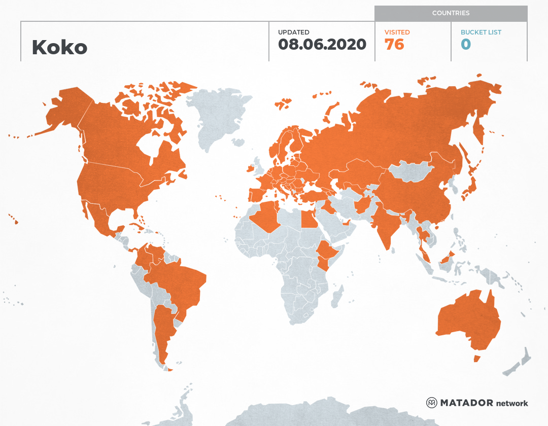 Koko’s Travel Map – Matador Network