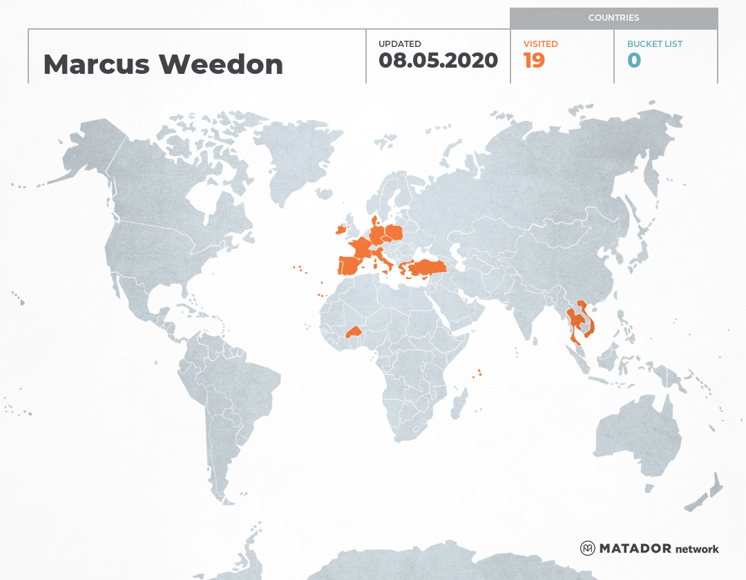 Marcus Weedon’s Travel Map – Matador Network