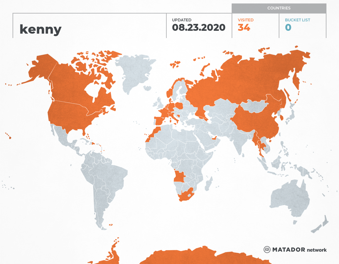 Kenny’s Travel Map – Matador Network